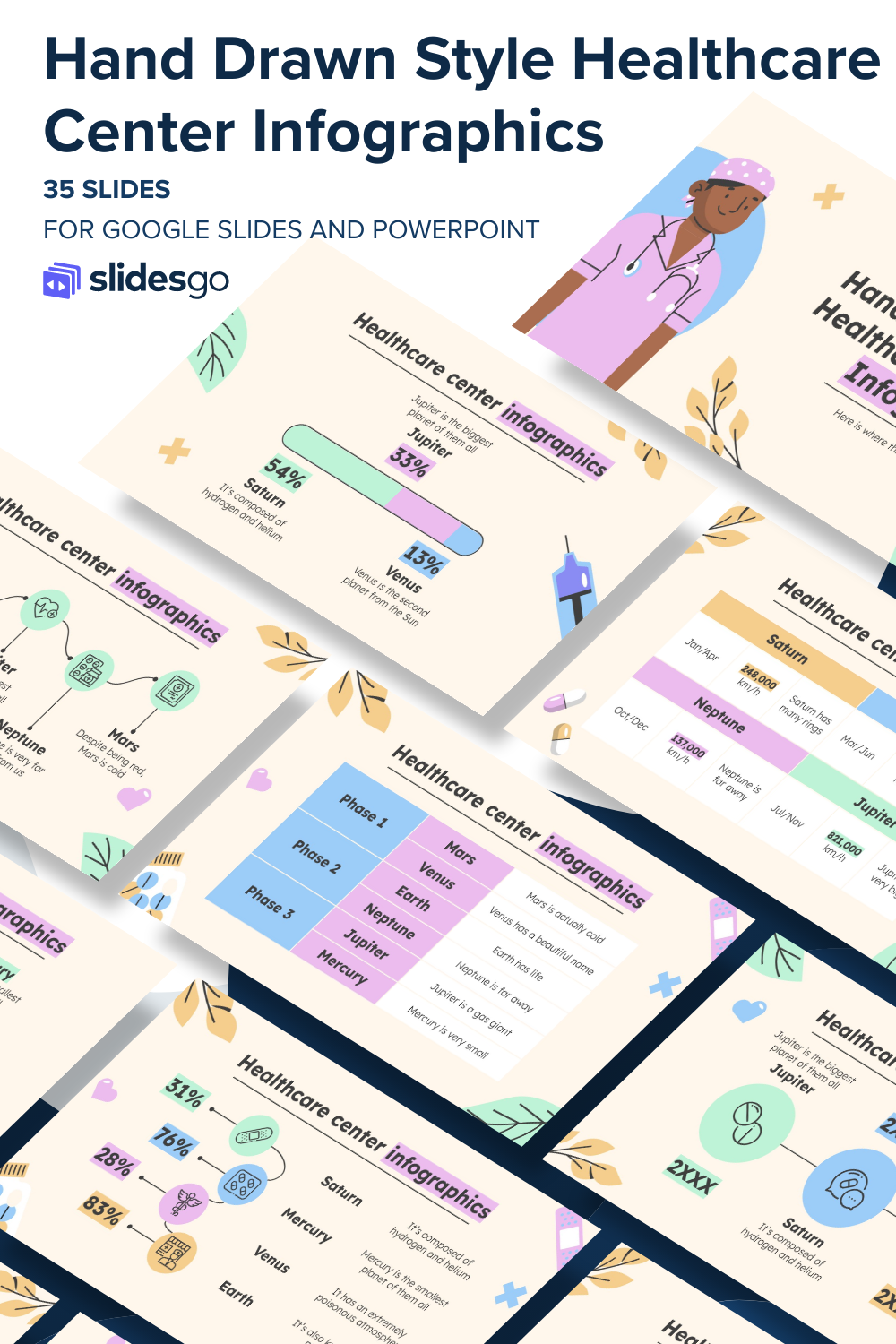Hand Drawn Style Healthcare Center Infographics