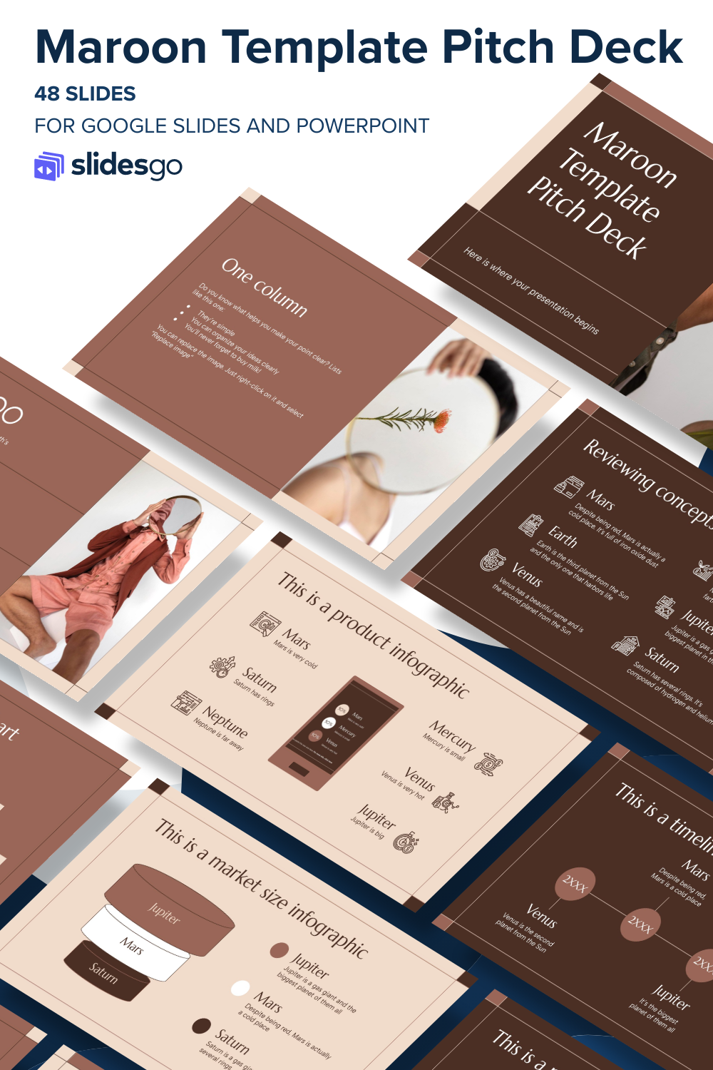 Maroon Template Pitch Deck | Google Slides & PPT