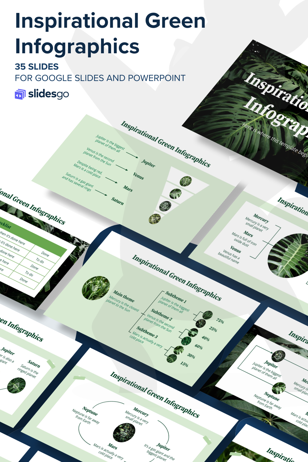 Inspirational Green Infographics | Google Slides & PPT