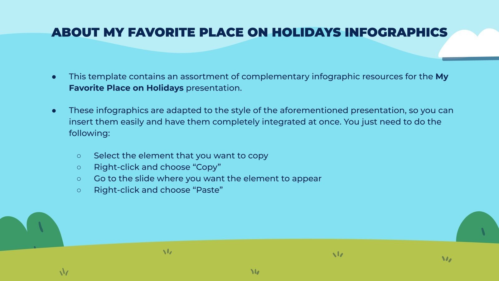 My Favorite Place on Holidays Infographics
