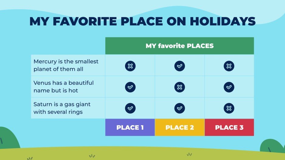 My Favorite Place on Holidays Infographics