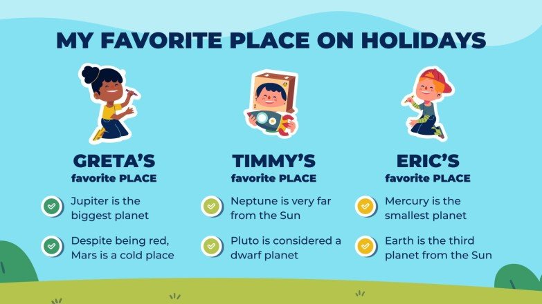 My Favorite Place on Holidays Infographics