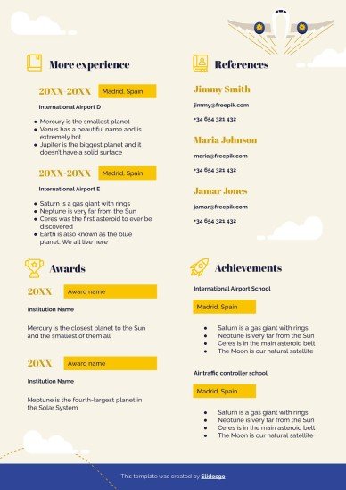 Air Traffic Controller CV | Google Slides & PowerPoint