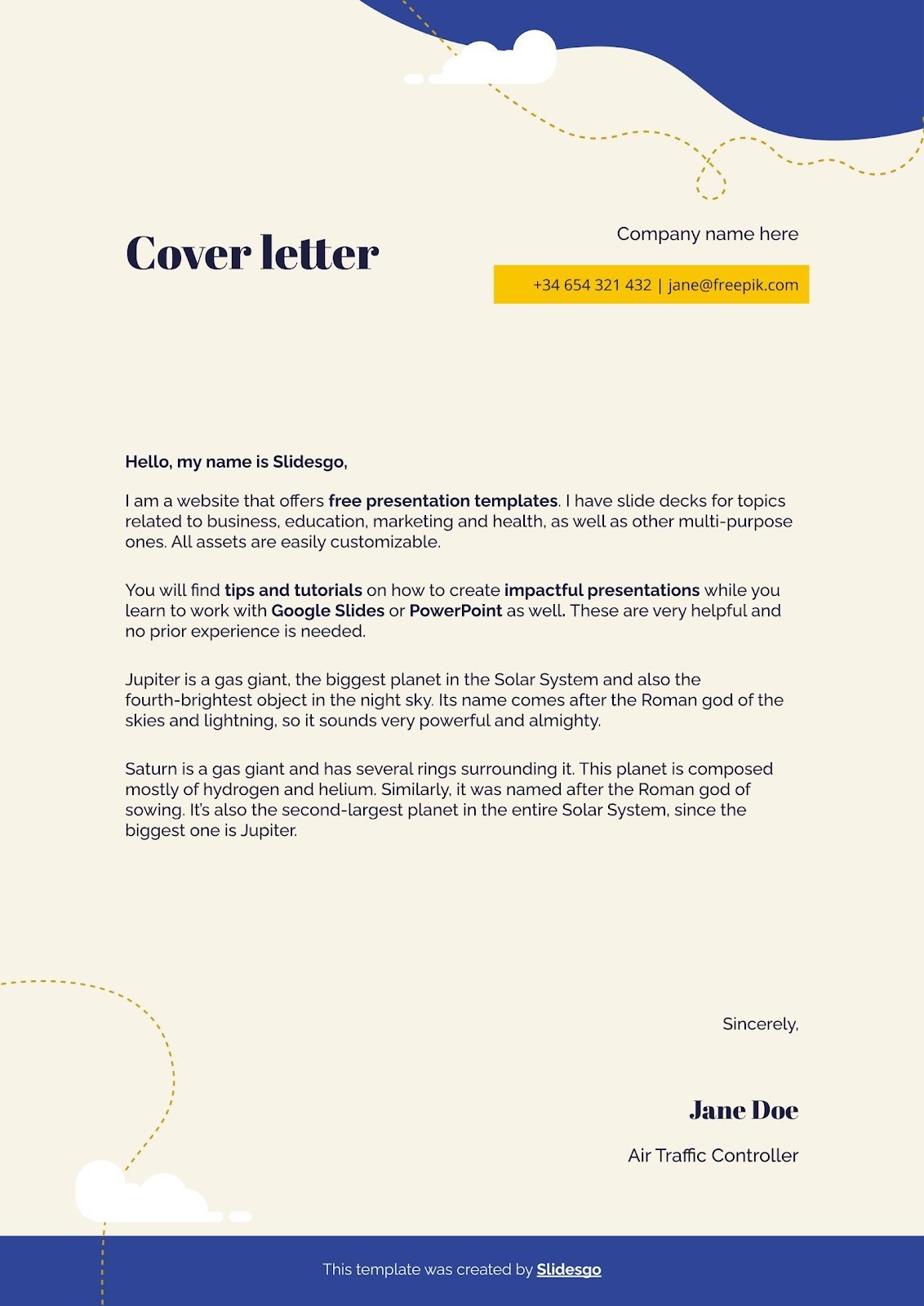 Air Traffic Controller CV | Google Slides & PowerPoint