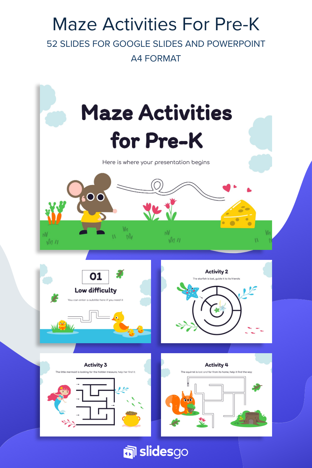 Maze Activities for Pre-K | Google Slides & PowerPoint