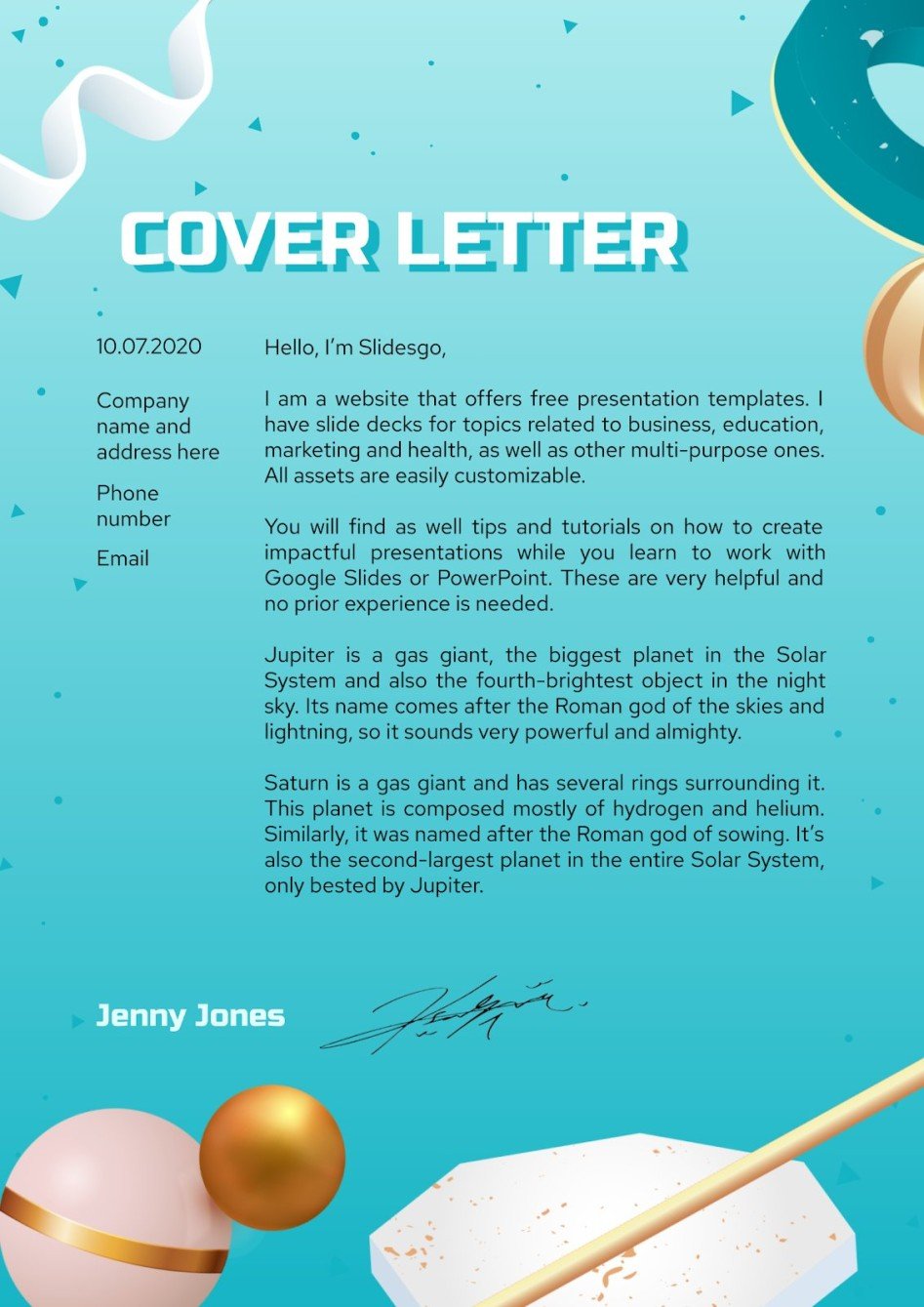 3D Objects CV | Google Slides & PowerPoint