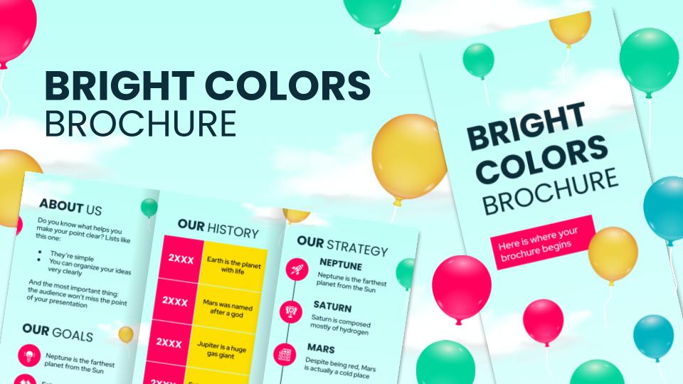 Brochure couleurs vives | Google Slides et PowerPoint