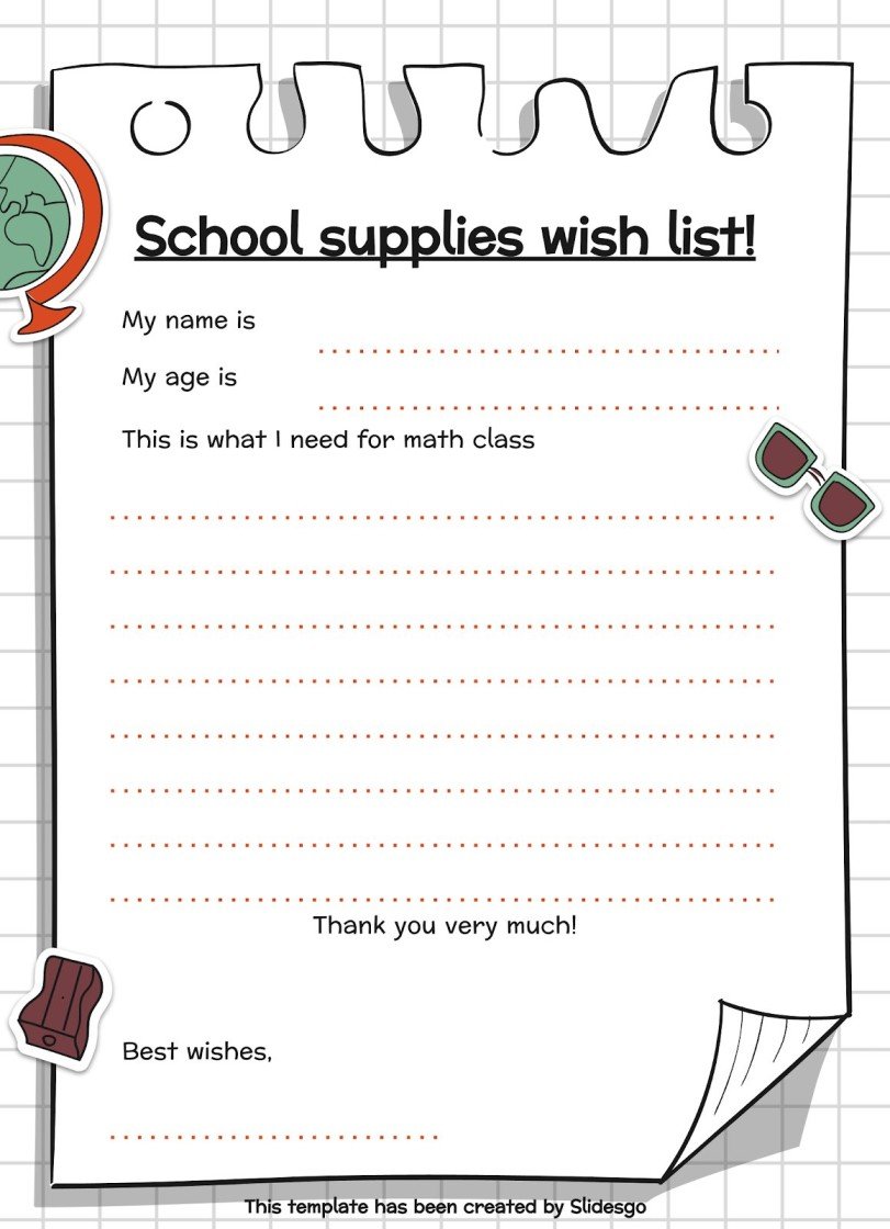 Classroom Supplies Wish List for Kids