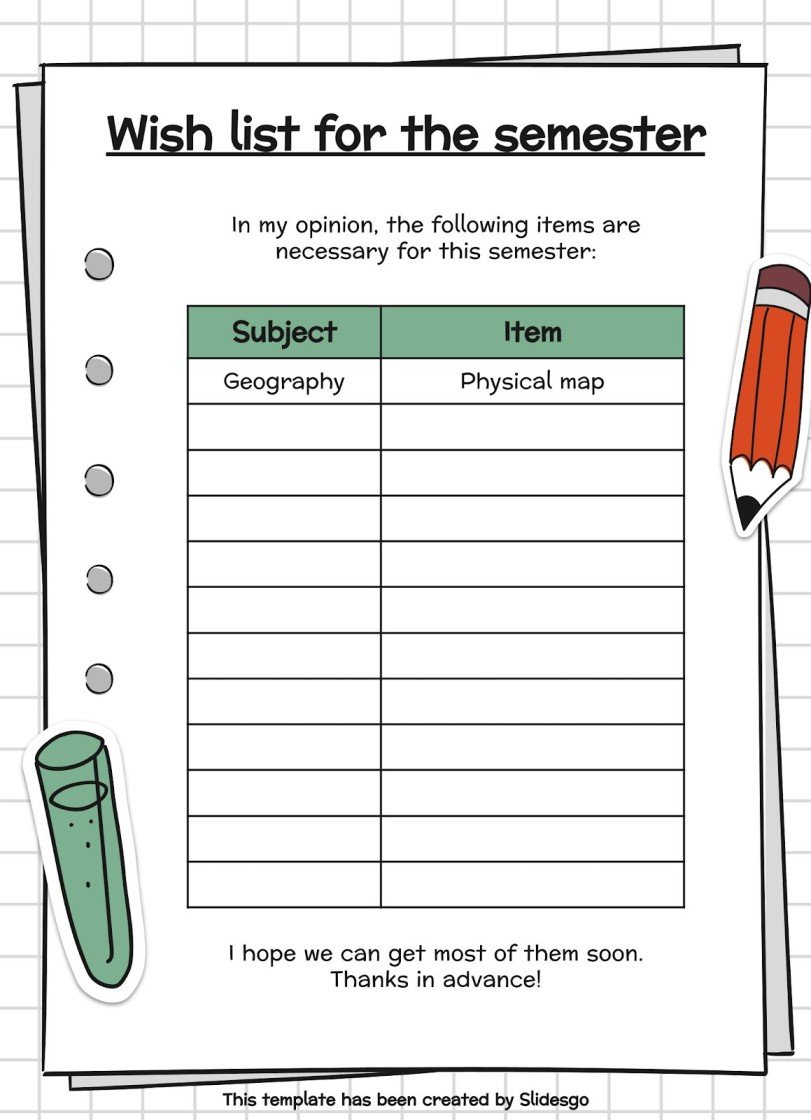 Classroom Supplies Wish List for Kids
