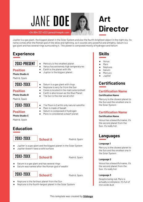 Executive Design CV | Google Slides & PowerPoint