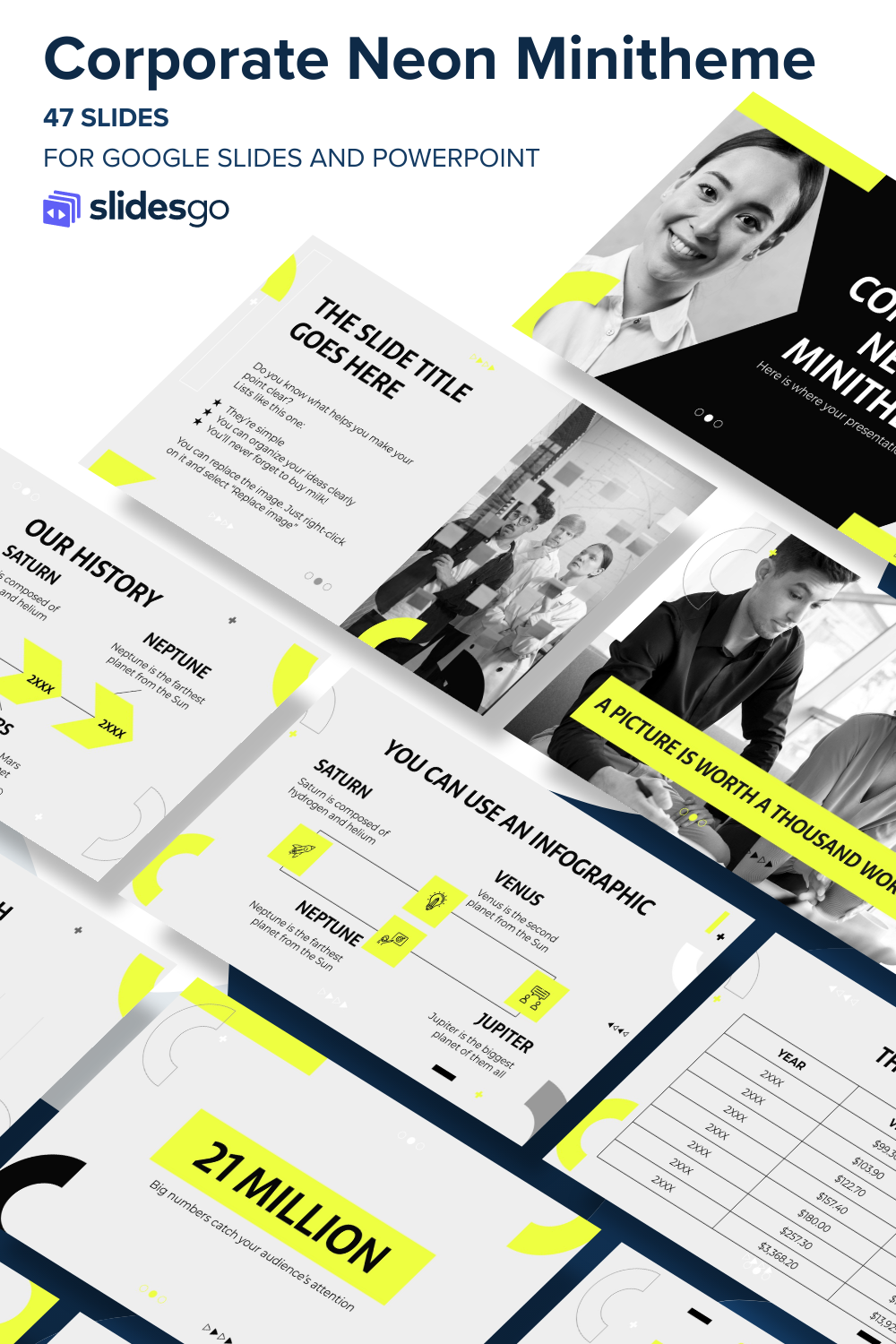 Corporate Neon Minitheme | Google Slides & PPT
