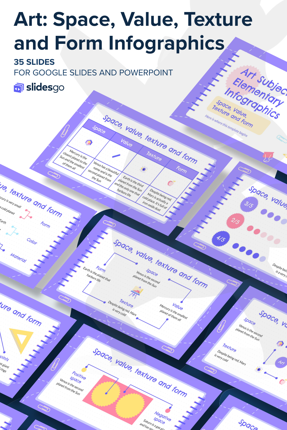 Art: Space, Value, Texture and Form Infographics