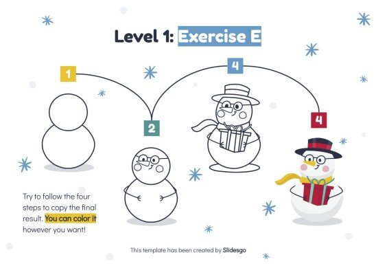 Dibuja un muñeco de nieve para preescolar | Google Slides