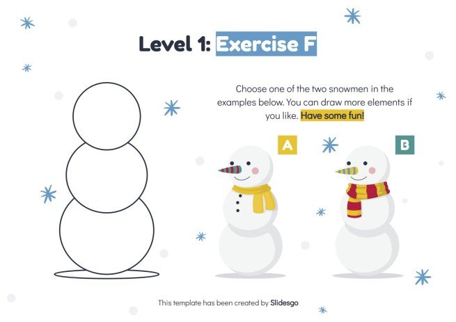 Dibuja un muñeco de nieve para preescolar | Google Slides
