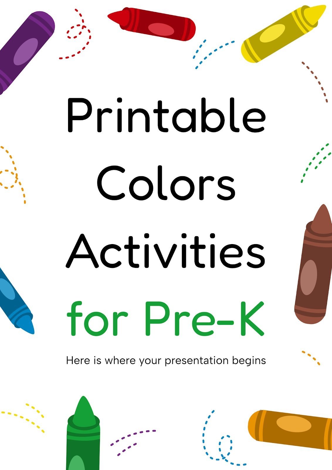 Printable Colors Activities For Pre K Google Slides PPT