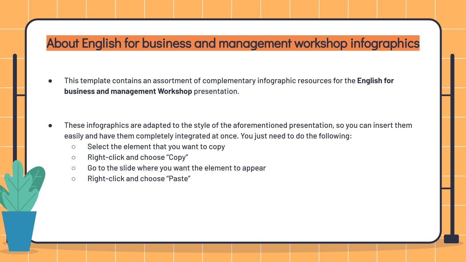 English for Business and Management Workshop Infographics