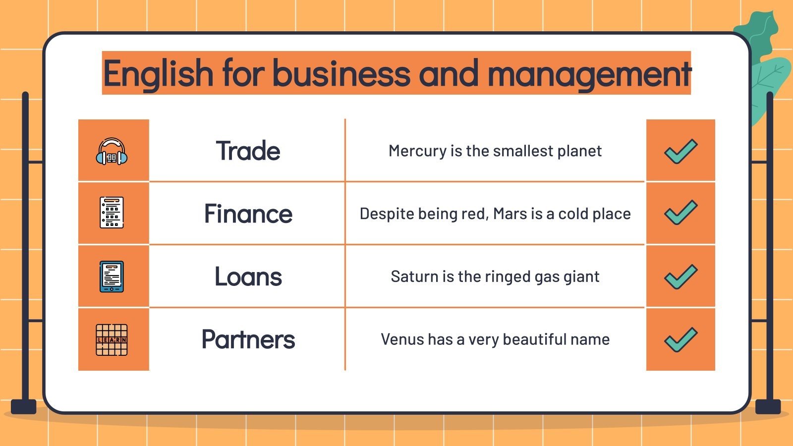 English for Business and Management Workshop Infographics