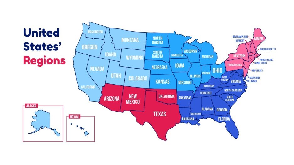 US Regions Printable Learning | Google Slides & PPT theme