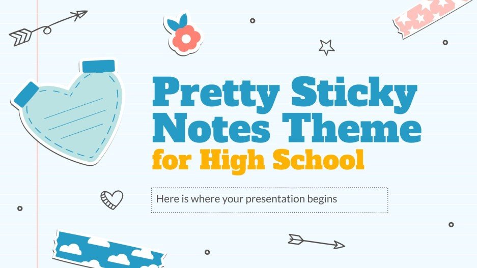 Pretty Sticky Notes Theme for High School | Google Slides