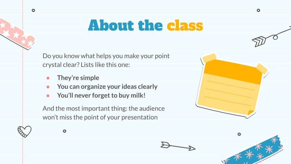 Pretty Sticky Notes Theme for High School | Google Slides