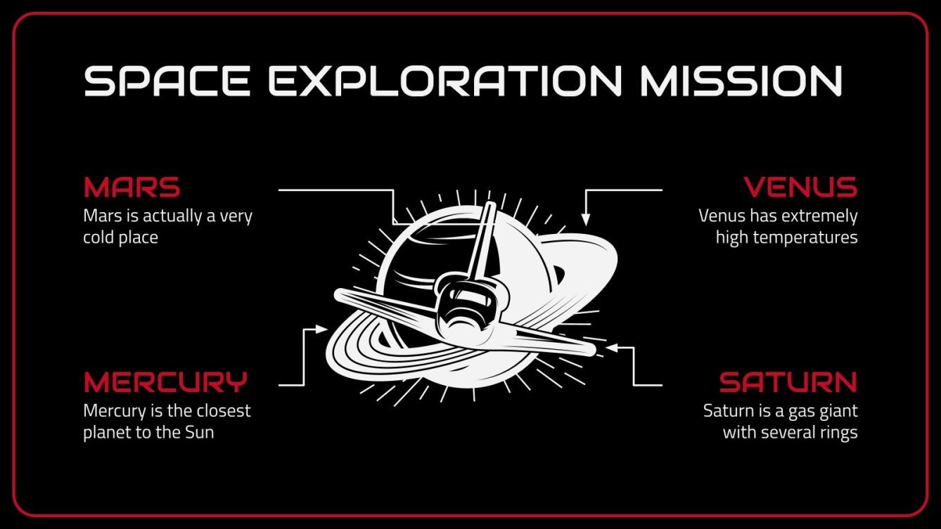 Space Exploration Mission Pitch Deck Infographics