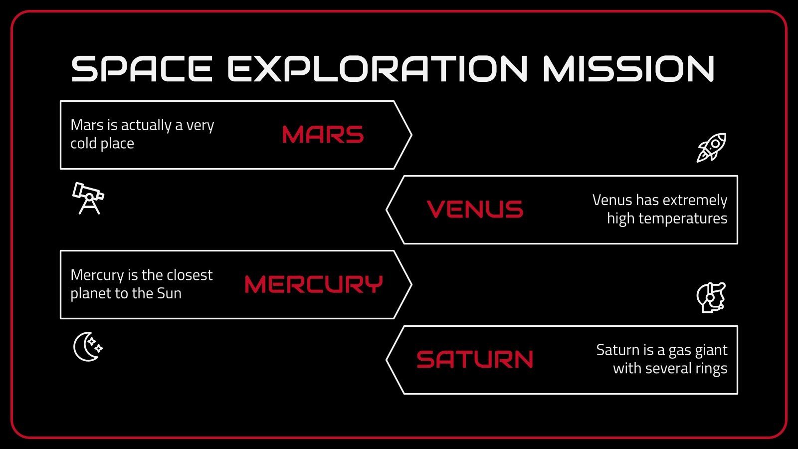 Space Exploration Mission Pitch Deck Infographics