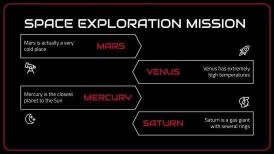 Space Exploration Mission Pitch Deck Infographics
