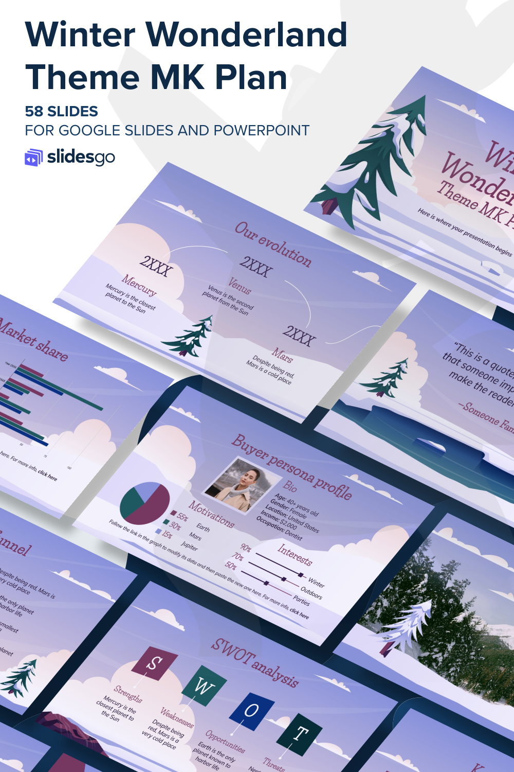 Winter Wonderland Theme MK Plan | Google Slides & PPT