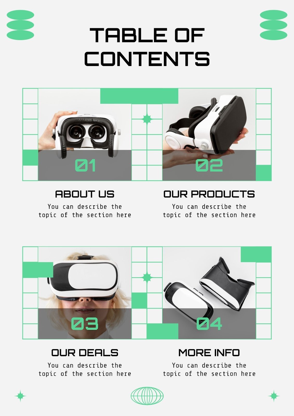 Virtual Reality Glasses Catalog | Google Slides & PPT