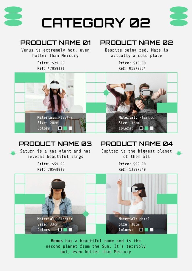 Virtual Reality Glasses Catalog | Google Slides & PPT