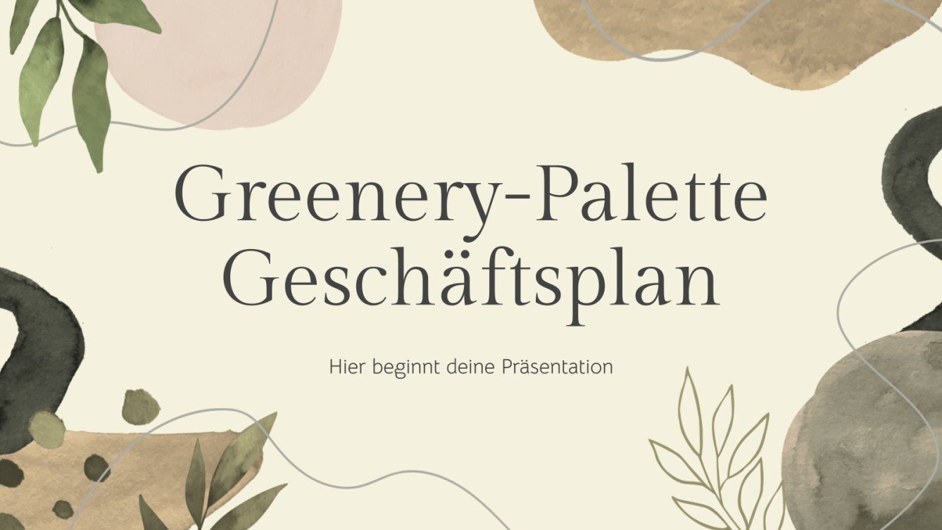 Greenery Palette Business Plan | Google Slides & PPT