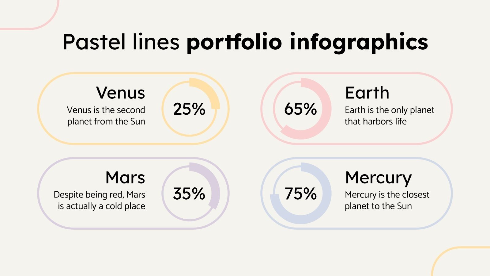 Pastel Minimalist Elegant Lines Portfolio Infographics