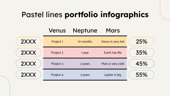 Pastel Minimalist Elegant Lines Portfolio Infographics