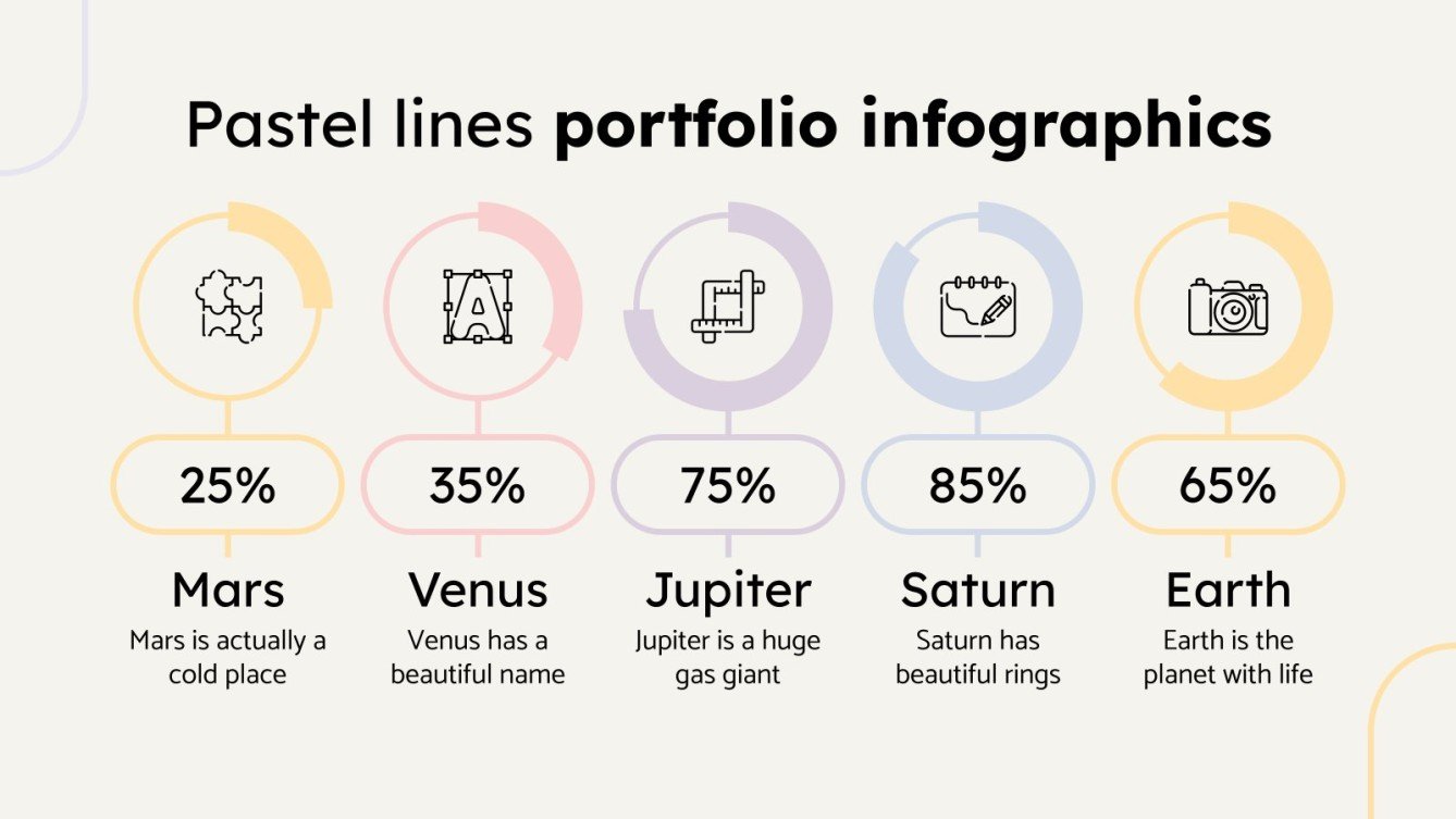 Pastel Minimalist Elegant Lines Portfolio Infographics