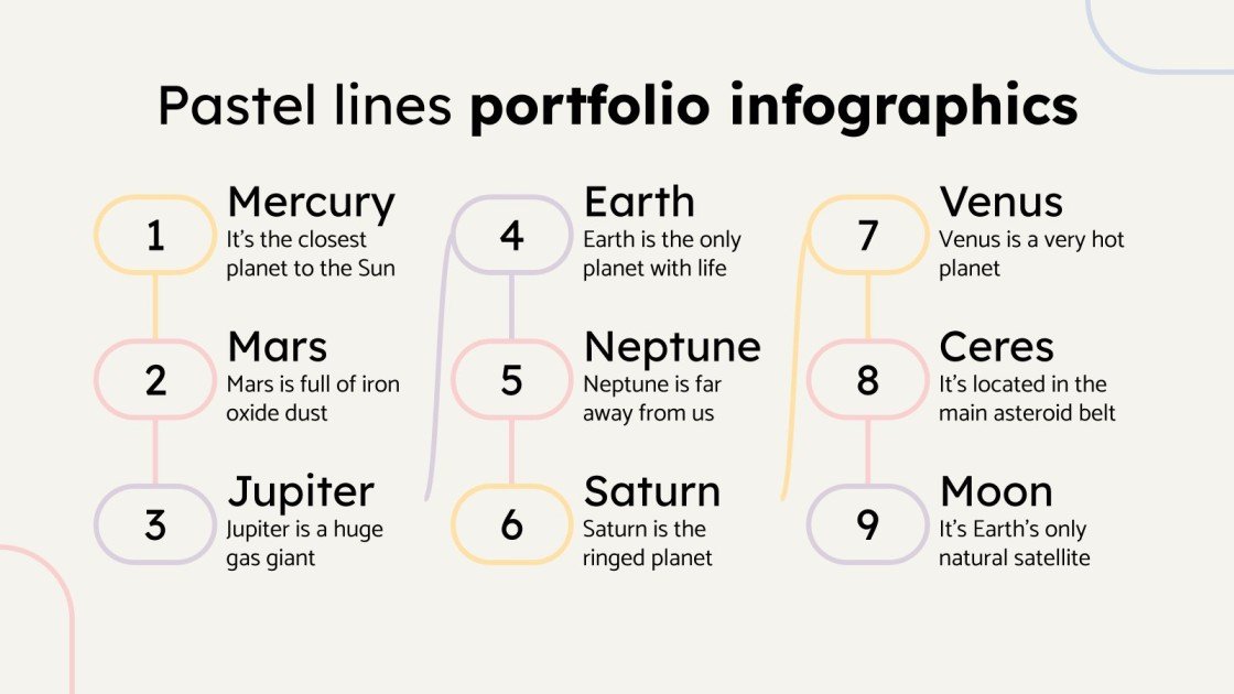 Pastel Minimalist Elegant Lines Portfolio Infographics