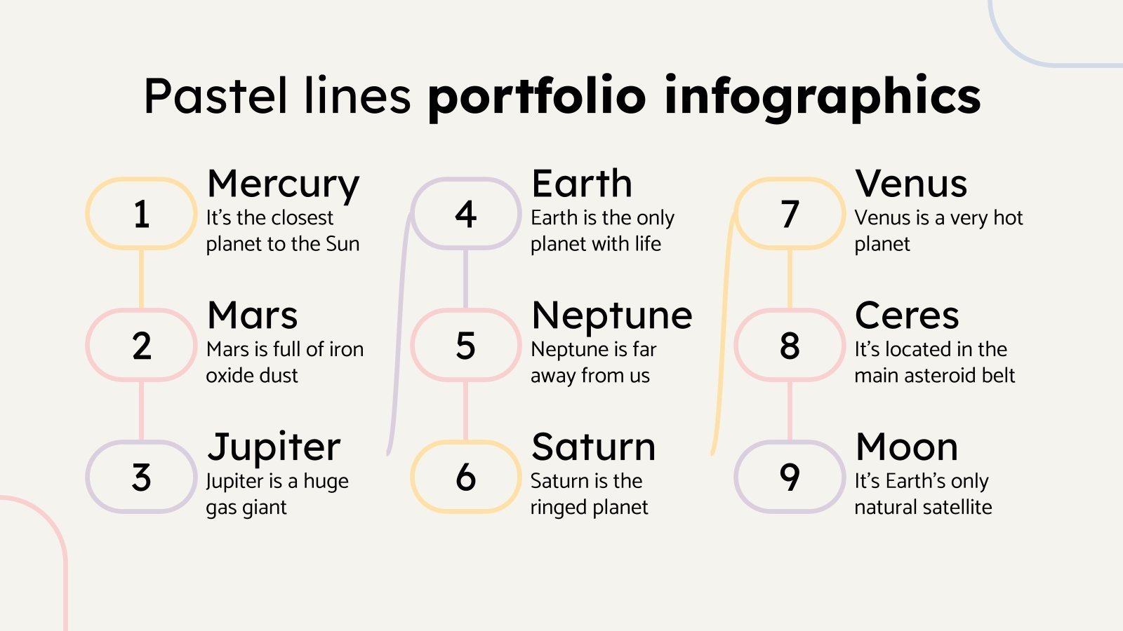 Pastel Minimalist Elegant Lines Portfolio Infographics