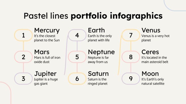 Pastel Minimalist Elegant Lines Portfolio Infographics