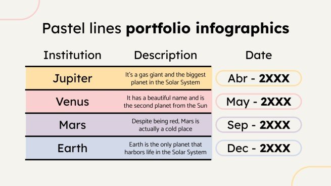 Pastel Minimalist Elegant Lines Portfolio Infographics