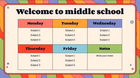 Welcome to Middle School Class Infographics | Google Slides