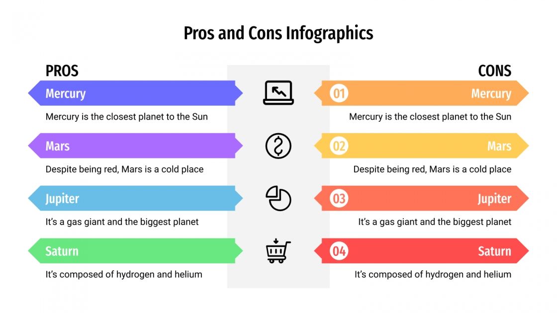 Pros and Cons Infographics for Google Slides and PowerPoint