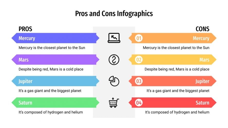 Pro und Contra Infografiken | Google Slides & PowerPoint