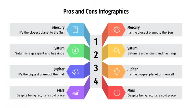 Pros and Cons Infographics for Google Slides and PowerPoint