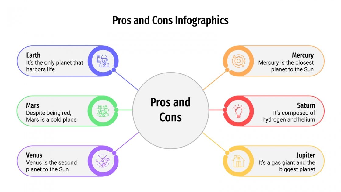 Pros and Cons Infographics for Google Slides and PowerPoint