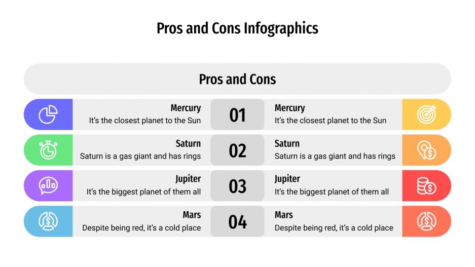 Pros and Cons Infographics for Google Slides and PowerPoint