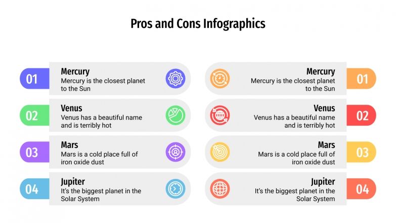 Pros and Cons Infographics for Google Slides and PowerPoint