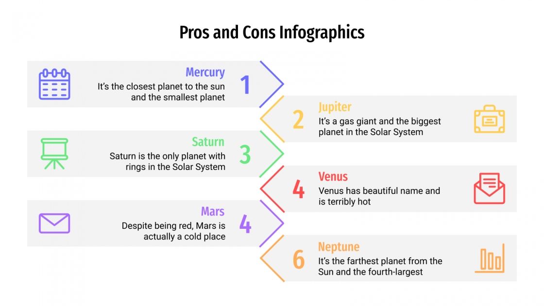 Pros and Cons Infographics for Google Slides and PowerPoint