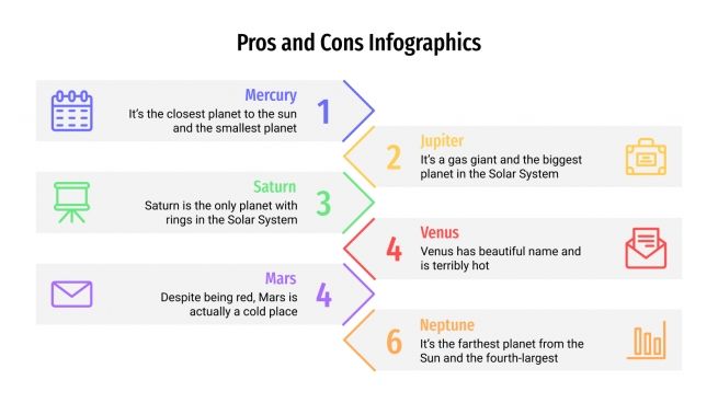 Pros and Cons Infographics for Google Slides and PowerPoint