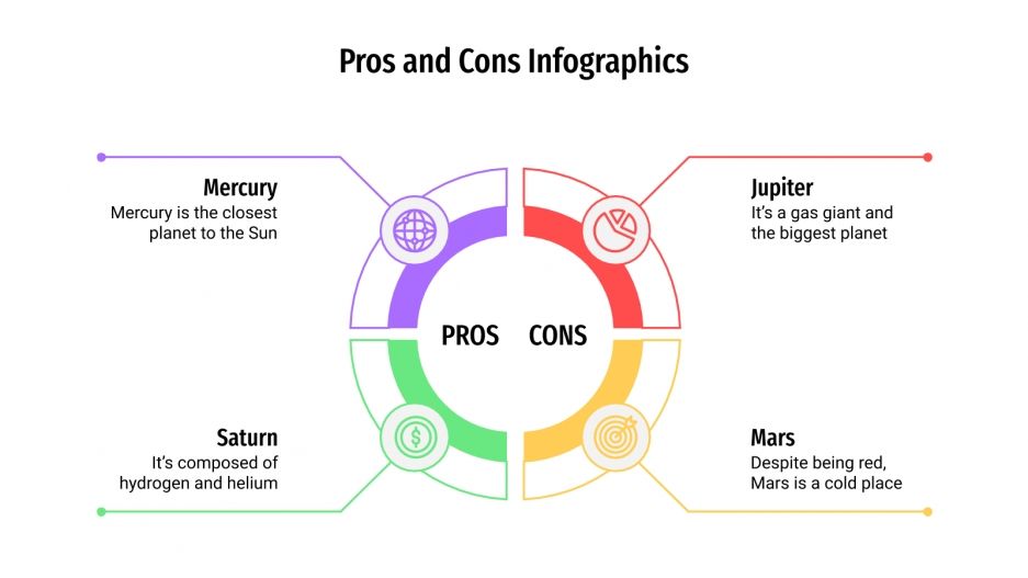 Pros and Cons Infographics for Google Slides and PowerPoint