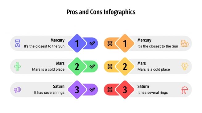 Pros and Cons Infographics for Google Slides and PowerPoint