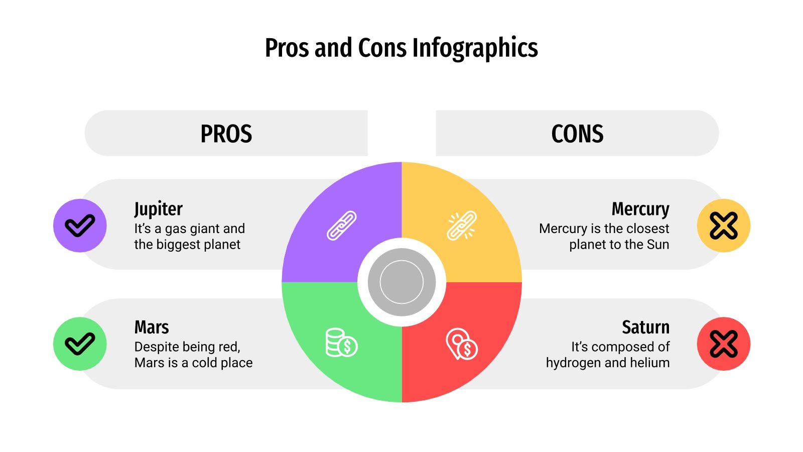 Pros and Cons Infographics for Google Slides and PowerPoint
